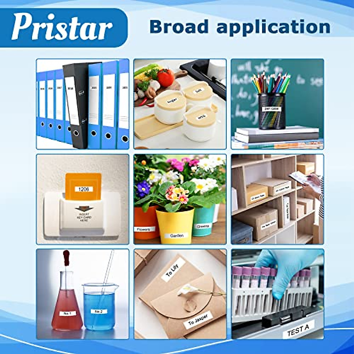 Compatible Label Tape for Brother TZe-231 Tape 12mm 0.47 Laminated White Tz231 Tz-231 TZe231 Tz Tape for Brother P-Touch 2040 D210 H100 D410 D400 D220, 6-Pack, by Pristar