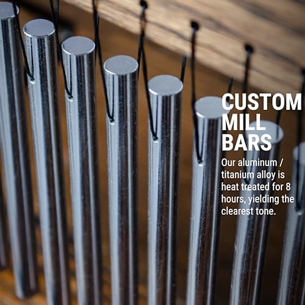 TreeWorks Chimes Medium Top Bar Chime — Made in U.S.A. — for Percussion Tables, Desks, Classroom Music, Meditation or Yoga, Includes Powder Coated Metal Stand (TRE421)