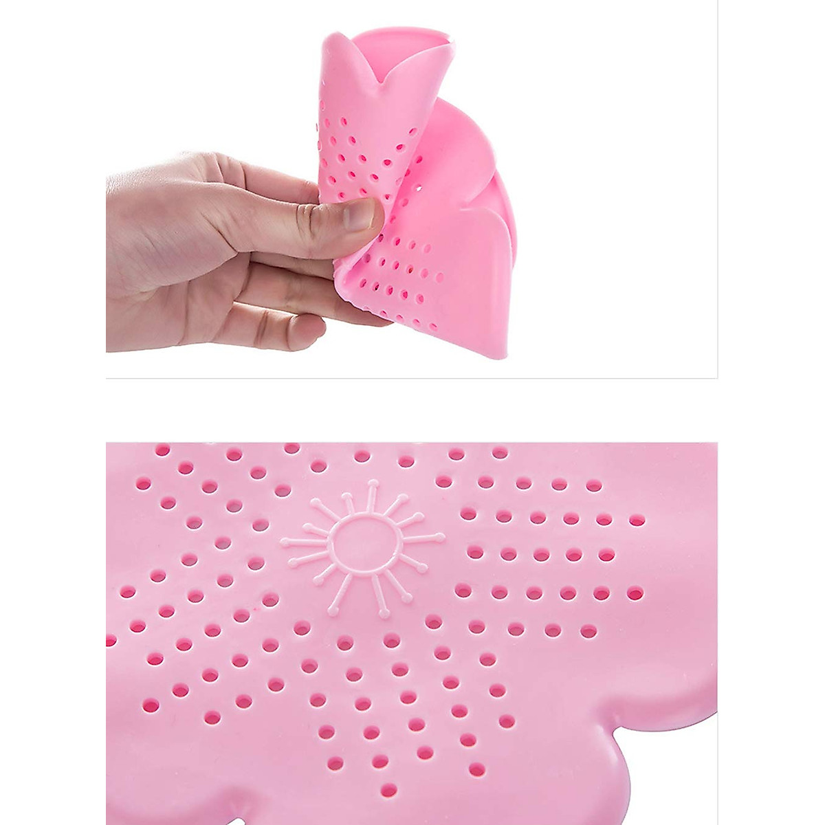 Sink Strainer 4 Pcs Creative Flower Shaped Kitchen Sink Strainer Shower Drain Hair Catcher Bathtub Drain Protector Home Bath Accessories