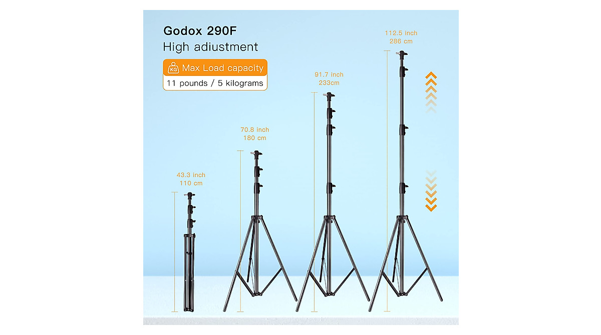 Godox Heavy Duty Aluminum Tripod Stand - 112 Inches