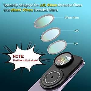 Magnetic Lens Filter Mount Kit for iPhone 13 Pro Without Filter,Magnetic Filter System for Any Threaded 49mm Filter with Magnetic Case & Anti-Reflection Hood,Cold Shoe Mount & Tripod Mount Adapter