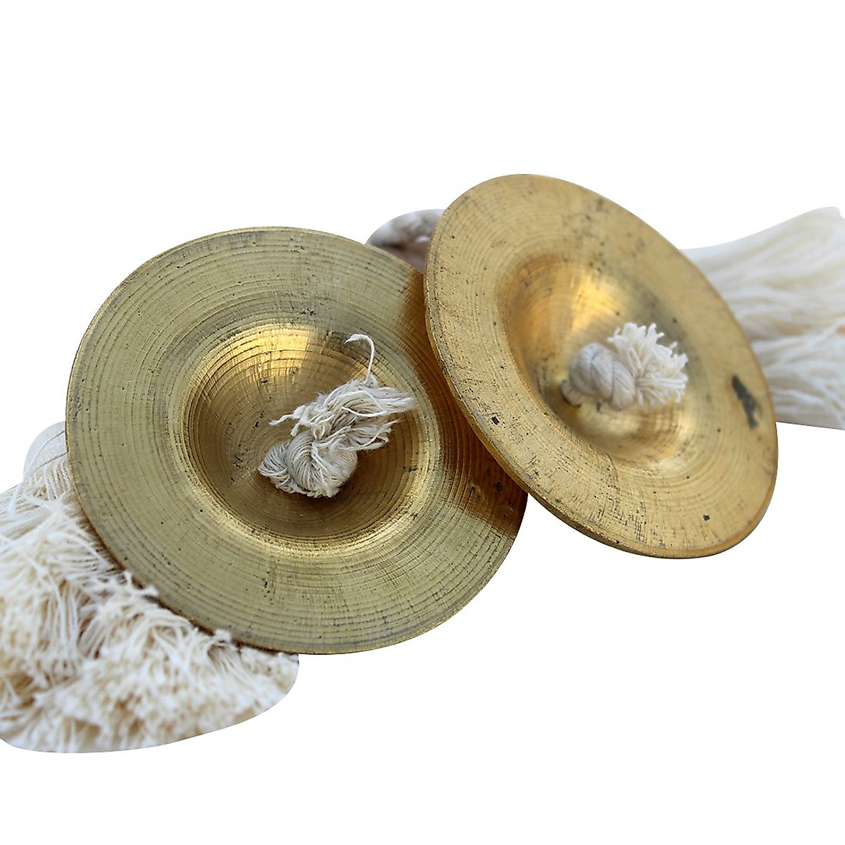 De Kulture Handmade Pure Brass Manjeera Percussion Instrument Indian Cymbal Clapper Bell For Religious Ceremonies Bhajans Healing Yoga Meditation, 3X1 (DH) Inches