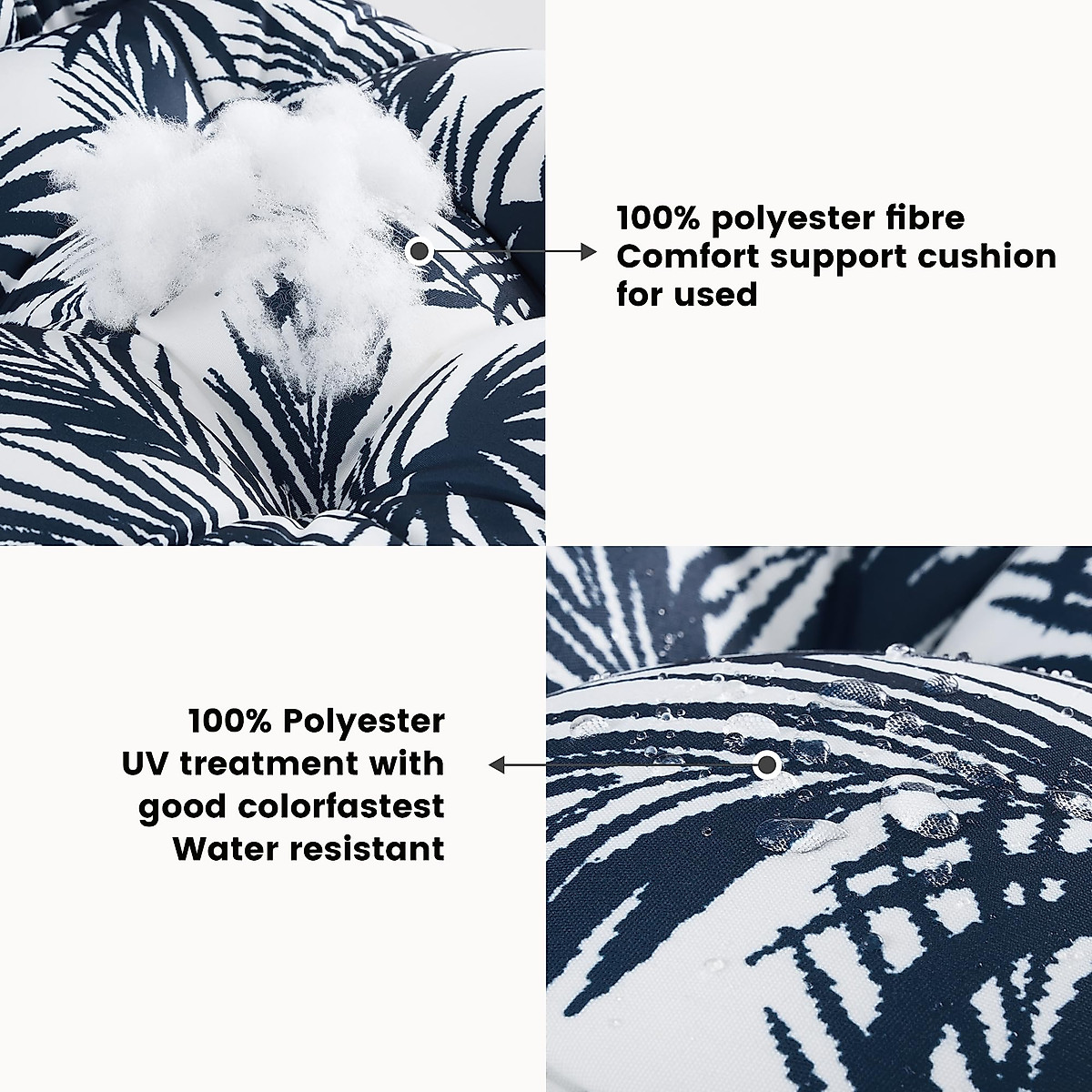 ARTPLAN Outdoor Loveseat Cushions,5 Piece Wicker Chair Cushions Set,Tufted Cushons for Wicker Bench Patio Furniture,Floral