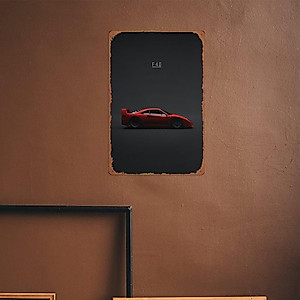1987 Ferrari F40 Sports posters Metal Sign Tin Metal Retro Wall Decor for Home,Street,Gate,Bars,Club