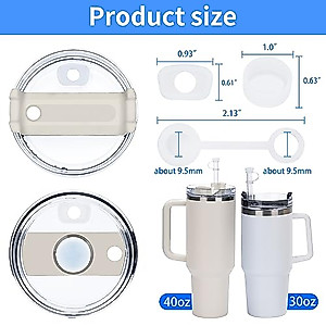 SunDiao 9Pcs Silicone Spill Proof Stopper Set, Compatible with Stanley Cup H2.0 40oz/ 30oz, Stanley Cup Accessories with 3 Straw Cover Caps, 3 Square Spill Stoppers and 3 Round Leak Stoppers, Clear