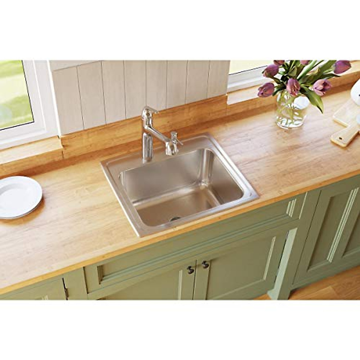 Elkay DLR221910PD1 Lustertone Classic Single Bowl Drop-in Stainless Steel Sink with Perfect Drain