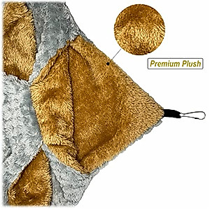 ISMARTEN Small Animals Pet Hammock for Cages, Triple-Layer Hanging Bed Cage Accessories Bedding Hideout Sleeping for Chinchilla Parrot Sugar Glider Rat Hamster