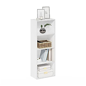 Furinno Luder Bookcase / Book / Storage, 4-Tier, White