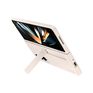 SAMSUNG Galaxy Z Fold4 Standing Cover with S Pen and S Pen Holder, Protective Phone Case with Kickstand for Hands Free Viewing, US Version, Sand