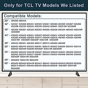 Stand for TCL TV Stand Legs 28 32 40 43 49 50 55 65 Inch for TCL TV Stand Base, for 28D2700 32S321 40S325 43S431 43S303 49S423 50S423 50S425 55S525 65S555, TV Stand for TCL Roku TV Legs, with Screws