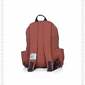 Ruana Lightweight Hemp Backpack 100% Natural Hemp Cotton Fabric Casual Daypack Multipurpose Handmade Bag For Travel, Hiking, Yoga, Picnic (Brown, 38 cm W x 45 cm L)