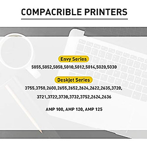 65 Ink Cartridges Black and Color Combo Pack Ink Cartridge Replacement for HP 65 Black Ink Cartridge for DeskJet 3755 2655 3700 3720 3730 3735 2622 2624 2652 Envy 5055 5052 5058 for HP Ink 65