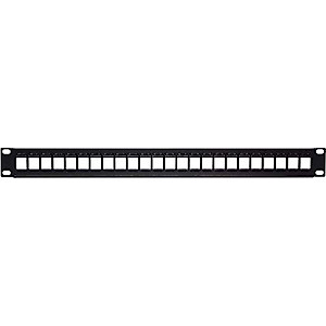 TRENDnet 24-Port Blank Keystone 1U Patch Panel, 1U 19" Metal Rackmount Housing, Recommended with TC-K25C6 & TC-K50C6 Cat6 Keystone Jacks (Sold Separately), Black, TC-KP24