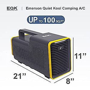 Emerson Quiet Kool 1,500 BTU Outdoor Utility Portable Air Conditioner and Dehumidifier for Camping, Tents, RVs, Garages and Pet Houses up to 100 Sq. Ft., AC for Camping with 5.9 ft. Power Cord