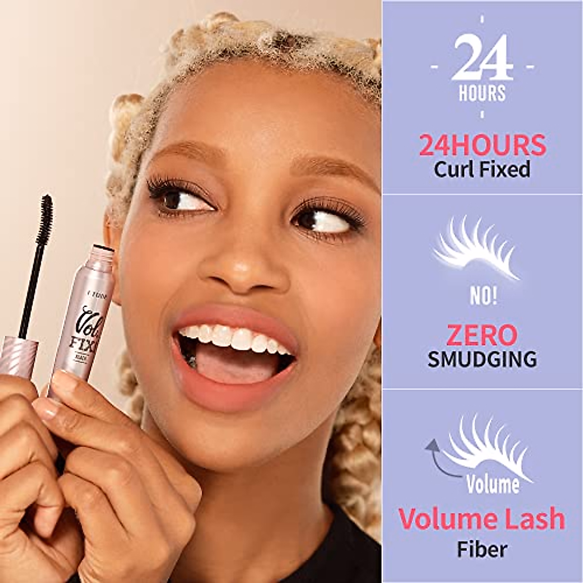 ETUDE Lash Perm Volume Fix Mascara #Black (21AD) | Volume & Curling Mascara that Lasts for Long Hours and Makes them Voluminous