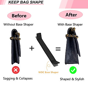 OAikor Base Shaper for WOC Handbag,Purse Bottom Insert for Wallet on Chain Bags,WOC Shaper Felt Bag Shaper Saver,C hanel WOC Base Shaper,Ultimate Protection and Support (Black,10"x1.2")