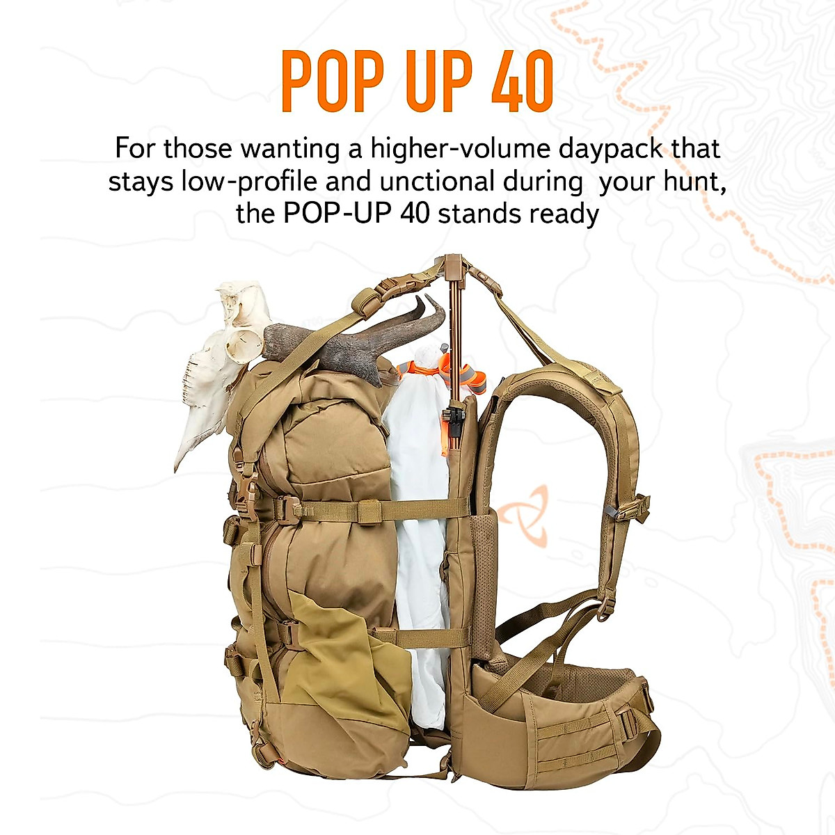 Mystery Ranch Women's Pop Up 40 Hunting Backpack, Weatherproof, Daypack for Travel, Hiking, Outdoors, Camping, 40L, S, Coyote