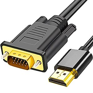 AKWOR HDMI to VGA, 6FT Gold-Plated HDMI to VGA Cable (Male to Male) Compatible for Computer, Desktop, Laptop, PC, Monitor, Projector, HDTV, Raspberry Pi, Roku, Xbox and More