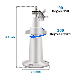 AxPower Metal Wall Mount Adjustable Indoor/Outdoor Aluminium Alloy Security Camera Yard Mount Compatible with Arlo, Arlo Pro 3, Arlo Pro 2, Arlo Ultra, Ring Stick Up Cam (5 Pack, White)