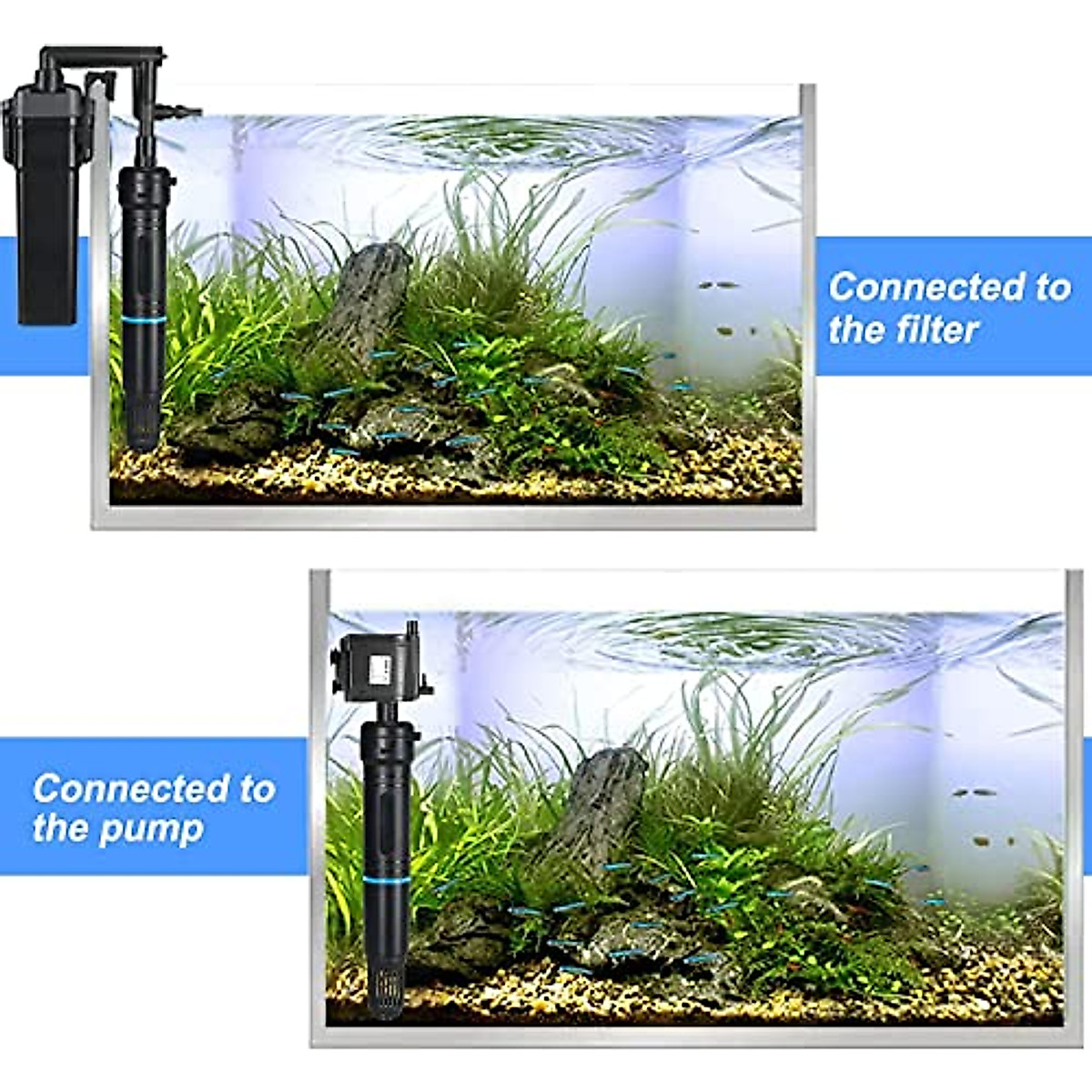 Aquarium Water Clean Clear Lamp Green Clean Machine w/Protect Shell Fits 20-200 Gallon Fish Tank Waterproof Light for Sump Pond Pump Filter 5W 254nm (Pump not Included, lamp is Inside The Shell)