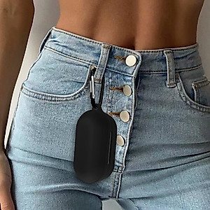 Geiomoo Silicone Carrying Case Compatible with TOZO NC9, Portable Scratch Shock Resistant Cover with Carabiner (Black)