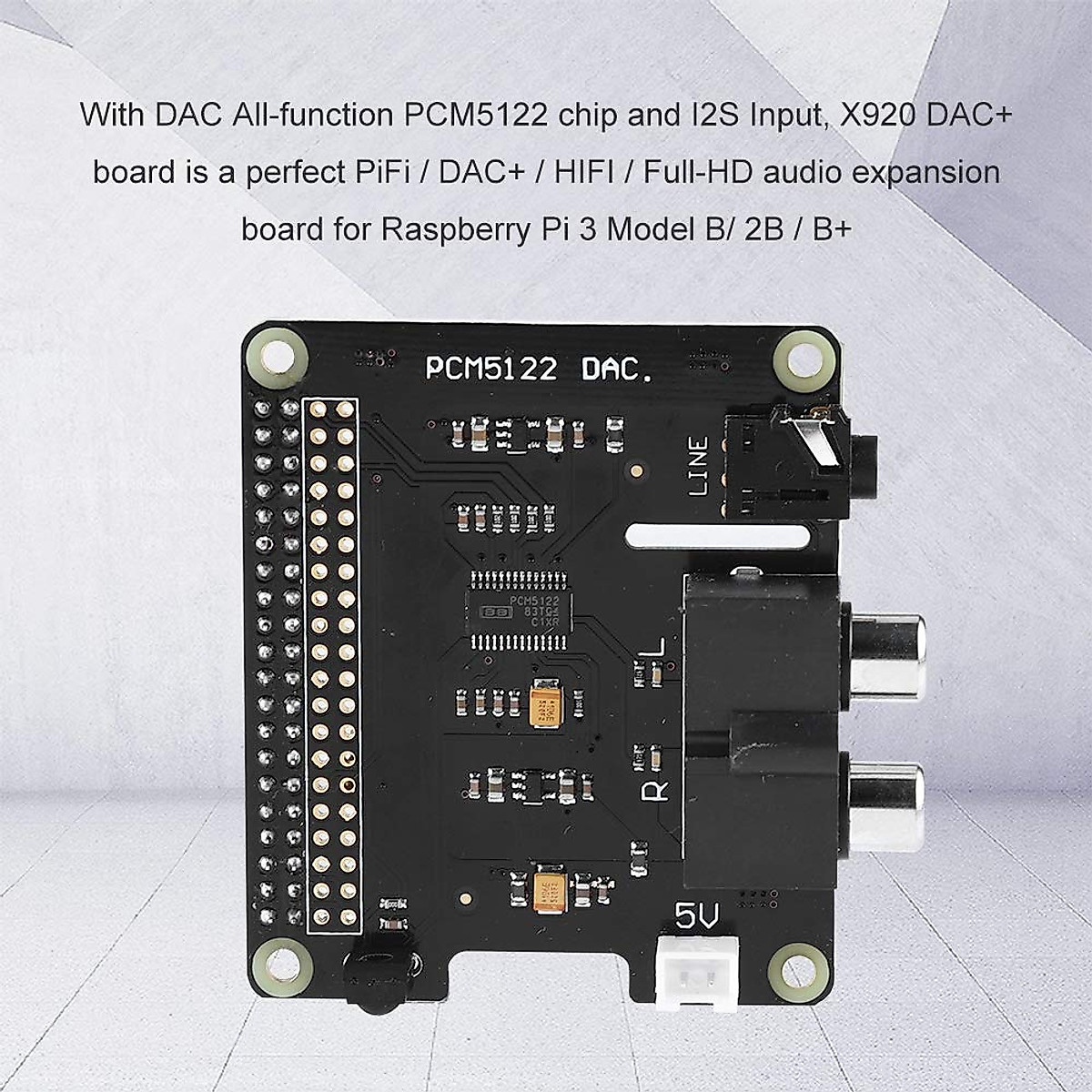 Cuifati Expansion Board for Raspberry Pi,3 Model B / 2B /B+/A+/, fosa PiFi/DAC+/HiFi/Full-HD Audio Expansion Board for Raspberry Pi Zero W, Support Volumio RuneAudio OSMC XMBC(Kodi) MOODE