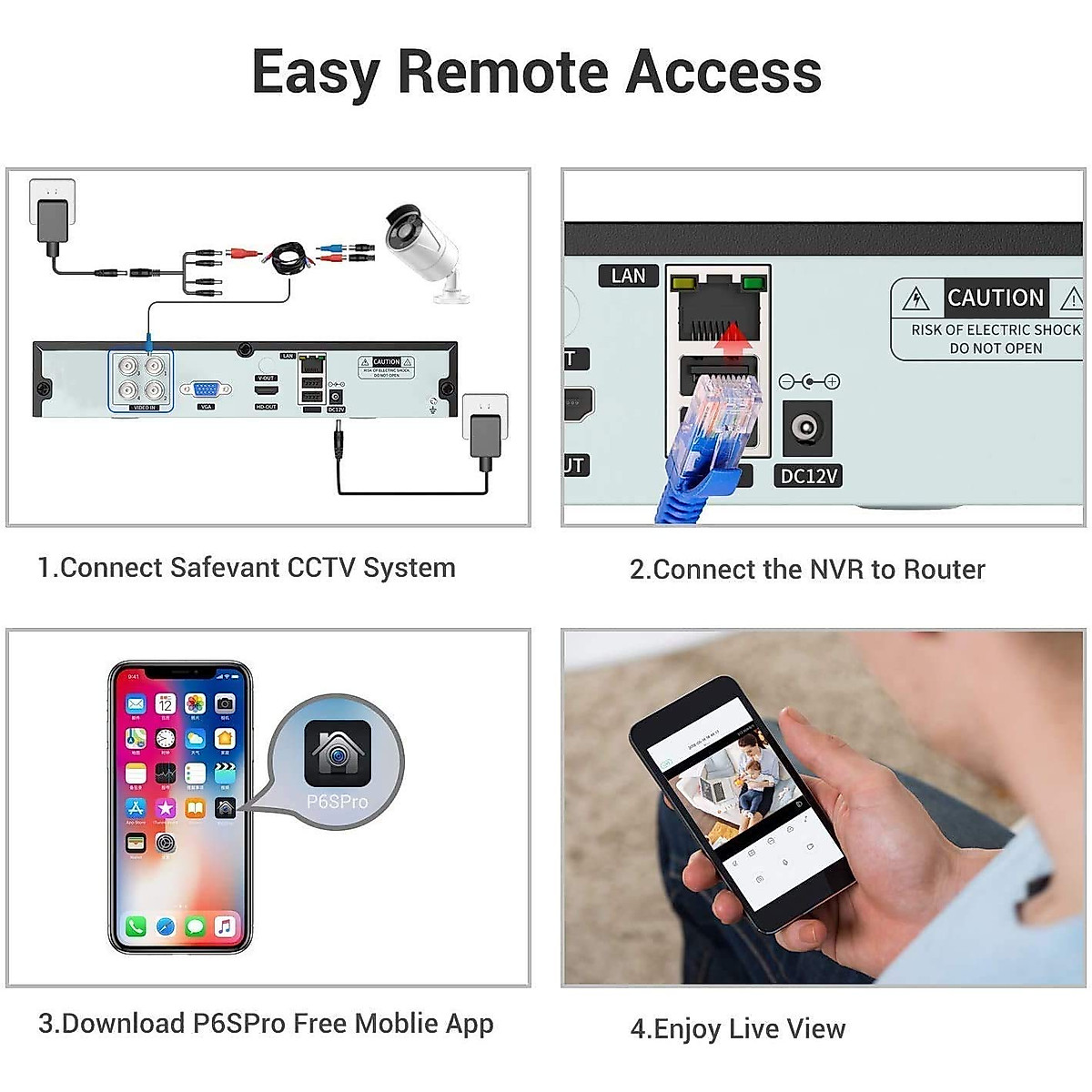 [5MP, 2TB HDD] Security Camera System,SAFEVANT 8 Channel 5MP CCTV Camera Security System with 8pcs Security Cameras, Home Security Camera System for Indoor Outdoor