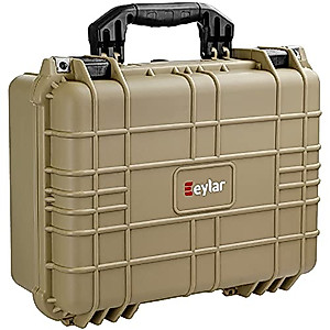 Eylar Standard 16" Gear, Equipment, Hard Camera Case Waterproof with Foam TSA Standards (Tan)