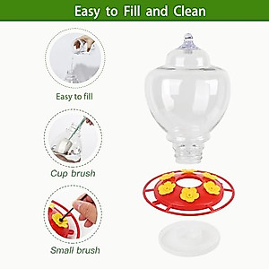 40 Ounces Hummingbird Feeder,Hummingbird Feeders for Outdoors Hanging,Plastic Humming Birds Feeders for Outside with 6 Feeding Perch Red