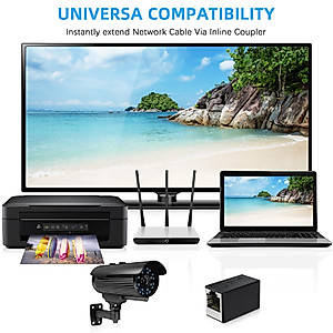 JODROAD RJ45 Coupler, Ethernet Couplers, Ethernet Extender Adapter, Cat8 Cat7 Cat6 Cat5e Cat5 Inline Coupler, Ethernet Connector Female to Female (2Pcs, Black)