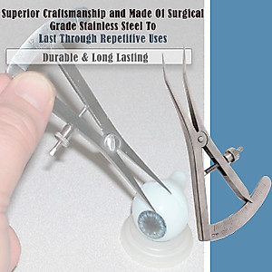 A2Z CASTROVIEJO Caliper Measuring & Marking Device with Graduated 0-40mm Scale and Adjustable Thumbscrew, Stainless Steel Orthopedic Ophthalmic Surgical Medical Measuring Instrument (3.5" Angled)