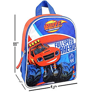Nick Shop Blaze And The Monster Machines Mini Backpack ~ 3 Pc Bundle With 11 Blaze School Bag Preschool monster truck mini backpack monster truck backpack toddler boys