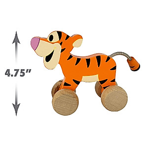 Just Play Disney Wooden Toys 6.5-inch Tigger the Tiger Clutch Toy, Classic Look, Winnie the Pooh, Kids Toys for Ages 18 Month