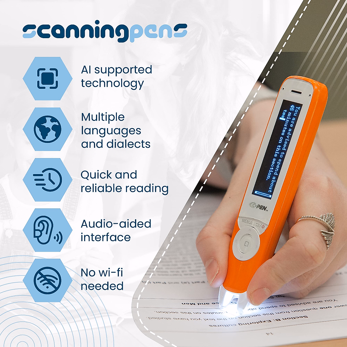C Pen Text to Speech Exam Reader 2 - OCR Text to Speech Scanning Device for Tests, Reading & Literacy | 10+ Languages | Assistive Tool for Dyslexia & Learning Differences for Tests | Windows & Mac