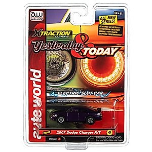 Auto World Xtraction 2007 Dodge Charger SRT8 (Plum Crazy Purple) HO Scale Slot Car