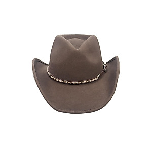 Western Hat Band for Cowboy Hats by Silver Canyon, Brown Leather with Tan, Brown, Natural Braided Horsehair