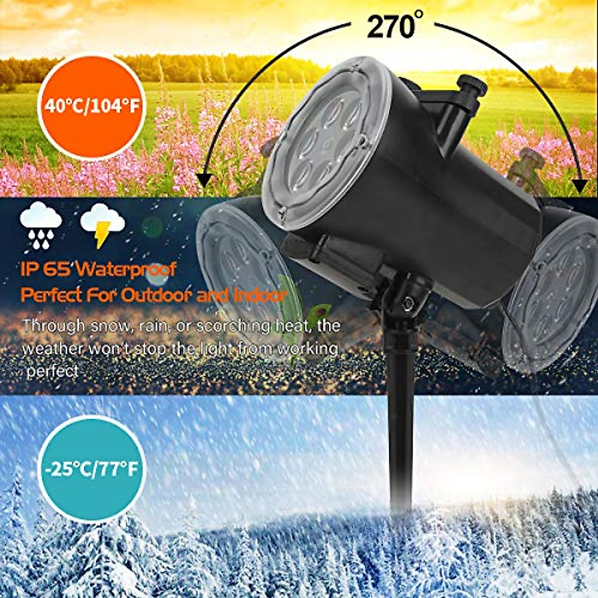 Christmas Holiday Lights Projector,Waterproof IP65 Indoor Outdoor Motion Remote Control 10W LED Projector, 16 Slides Holiday Light Party Outdoor Garden House Apartment Kids Room Night Light