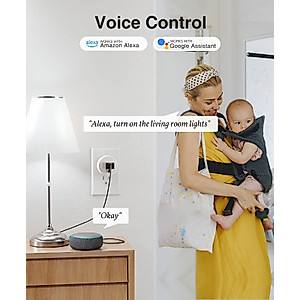 Mini Smart Plug, GHome Wi-Fi Outlet Works with Alexa and Google Home, Smart Sockets Remote Control with Surge Protector Timer Schedule Function,ETL FCC Certified,1 Pack