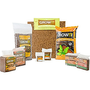 GROW!T JSCC2 - Organic Coco Coir Planting Chips (9 LBs), Block - Promotes Growth tropical flowers and plants, Perfect for indoor or outdoor usage