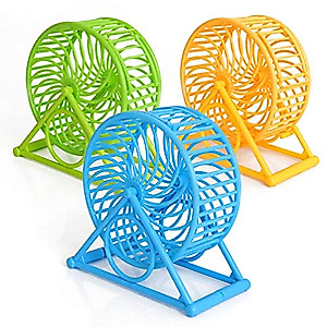 UEETEK Hamster Silent Exercise Wheel Plastic Jogging Running Toy Small Animal Cage for Rat Mice(Blue)