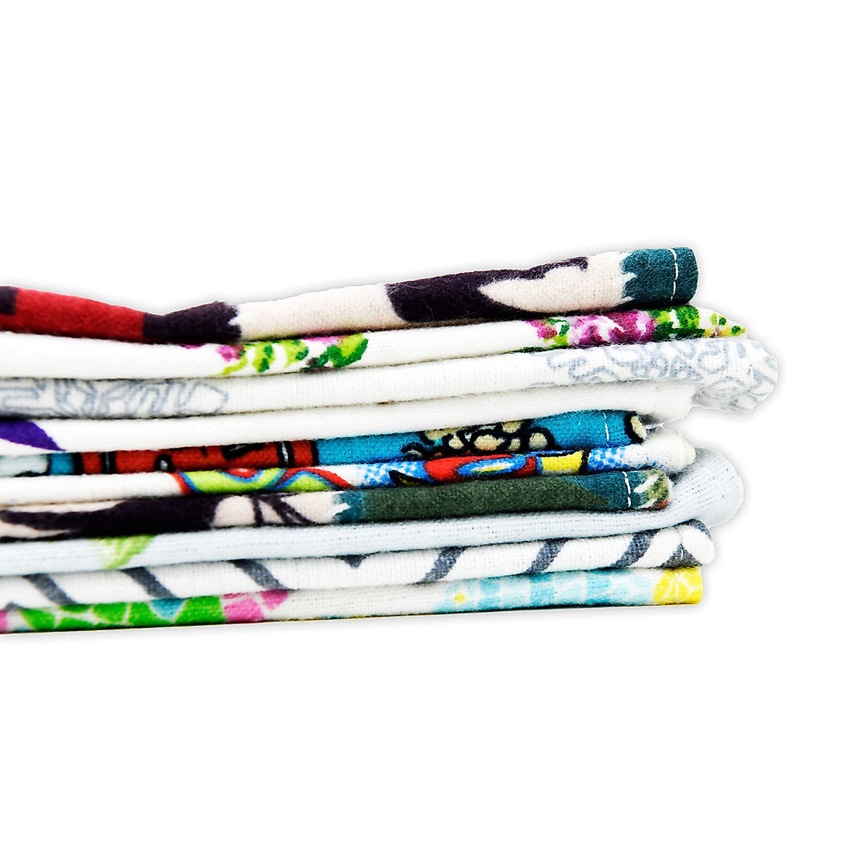 Wonder Care - Flannel Baby Wipes Reusable and Washable 5"x 7" Inches- Biodegradable Compostable Vegan Registered Plastic Free Baby Wet Wipes 2 Layers 100% Cotton- Assorted Color Prints (40 pc)