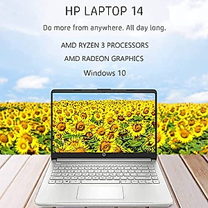 HP 14" HD LED Touchscreen Laptop, AMD Ryzen 3 3250U up to 3.5GHz, 8GB DDR4, 128GB SSD, Bluetooth, Wi-Fi, HD Webcam, HD Audio, Media Card Reader, USB 3.1-C, HDMI, Windows 10, 64GB ABYS Micro SD Card