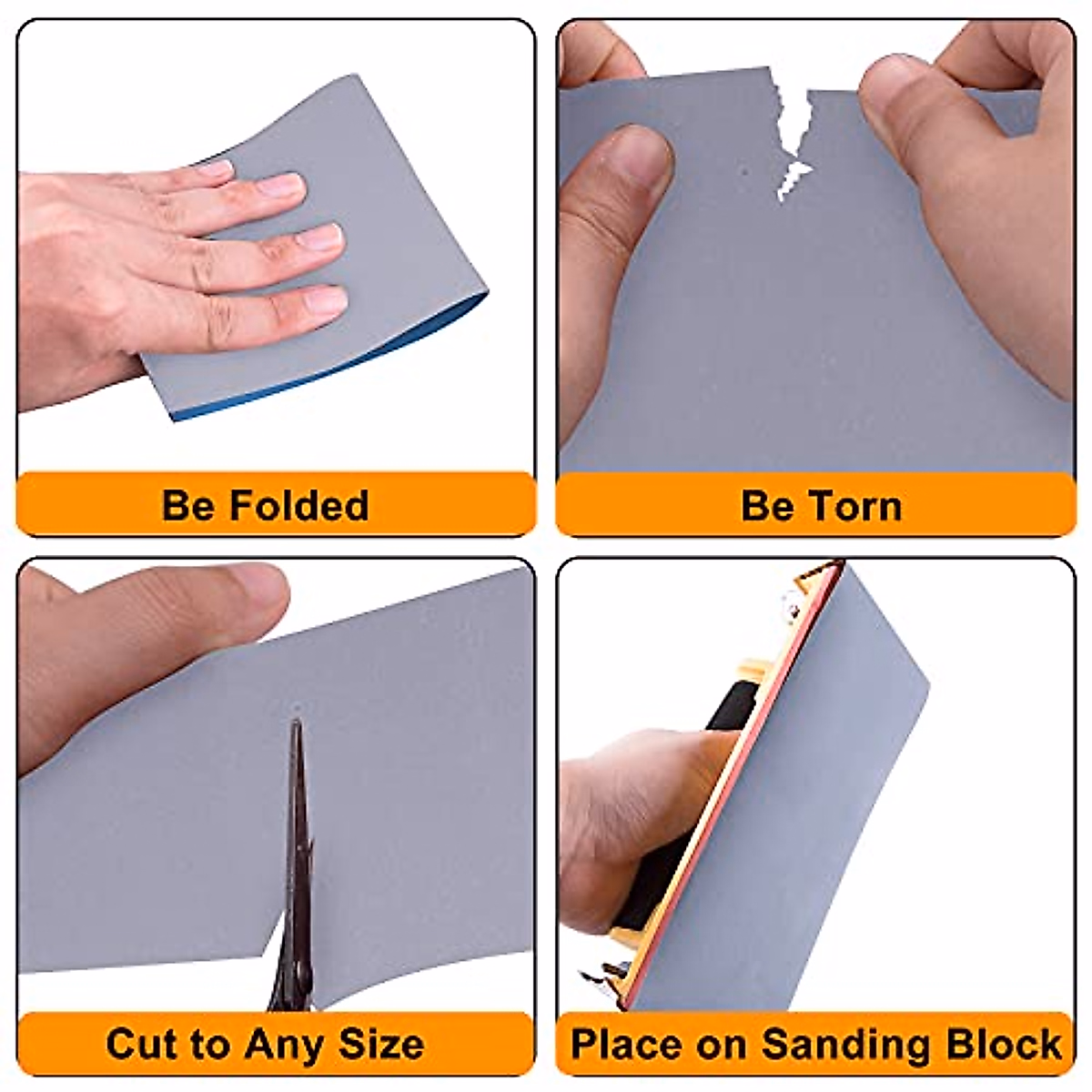 AUSTOR 36 Pieces Wet and Dry Sandpaper 3000 5000 7000 10000 Grit Sanding Paper Assortment 9 x 3.6 Inch Abrasive Paper Sandpaper for Automotive Sanding Wood Furniture Finishing