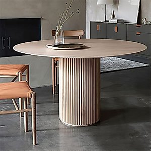 BAYCHEER Round Pedestal Casual Table Simplicity Style Dining Room Home Furniture - Wood 35.4" L x 35.4" W x 29.5" H (Table Only)