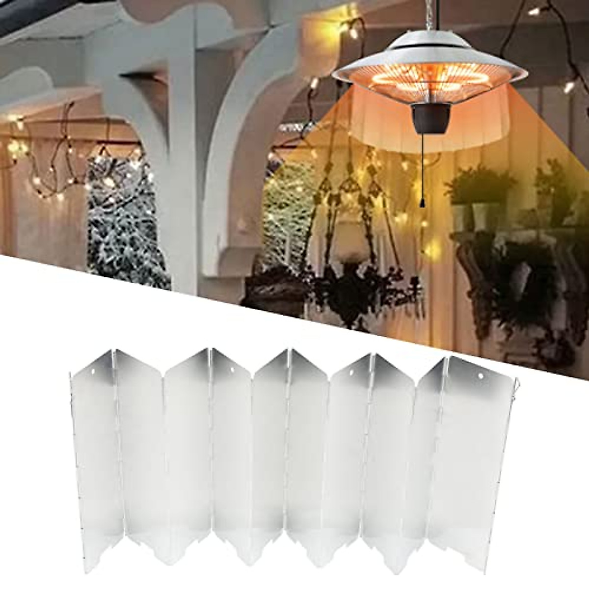 Aluminum Alloy Heater Focusing Reflector Heat Resistant Weatherproof Portable Heat Reflector Shield for Natural Gas Heaters and Propane Patio Heater,Heat Reflector for Patio Heaters, Heat Reflec