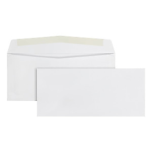Quality Park #10 Envelopes, 4-1/8 x 9-1/2 Inches, 24 lb White, Gummed, 500 per Box (QUA90020)