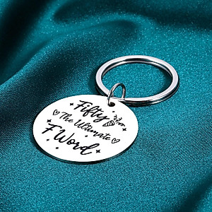 Birthday Gifts for 50th Birthday Women Men Fifty Bday Keychains for Husband Wife Dad Mom Ultimate Gifts for 50 Years Old Friends Family Happy 50th Anniversary Christmas Inspirational gifts for Her Him