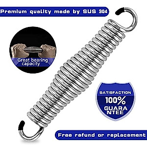Mros 2Pcs Premium Porch Swing Springs Heavy-Duty– 1300Lbs Capacity Chrome Hammock Hanging Chair Spring for Hammock Chairs Ceiling Mount Porch Swings,Safe Hanging Kit for Indoor and Outdoor
