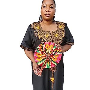 African Fabric Folding Fan/Church fan/Ankara fan/Leather folding fan/Wedding fan/Sport fan/Multicolor African fan/Pouch Included!