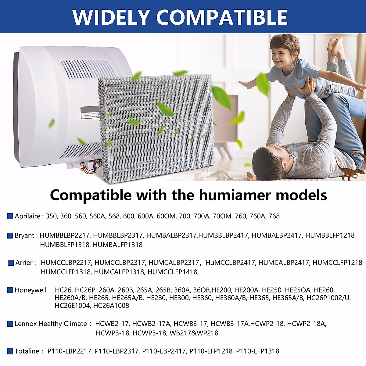 10 Water Panel Humidifier Filter Pad for AprilAire Whole House Humidifier Models 110, 220, 500, 500A, 500M, 550, 550A, 558 Humidifier Replacement Wicks Filters - 2 Pack